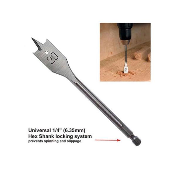 Quality Extra Long Hex Shank Spade Wood Drill Bits 6-40mm for sale