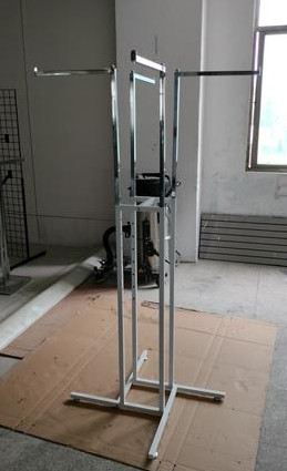 Quality White Base 4 Way Display Rack Adjustable Height Arms Chromed Freestanding for sale
