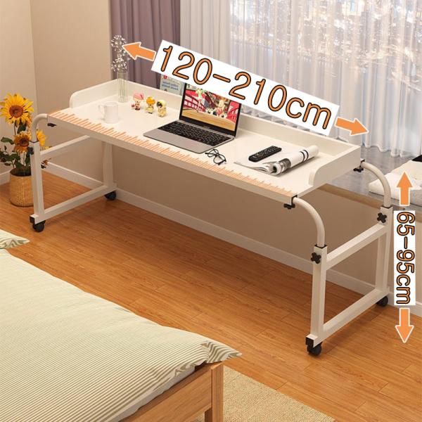 Quality Wooden Portable Desk Adjustable Lazy Cross Bed Table with Wheels for Modern Home Furniture in Bedroom for sale