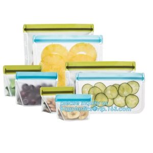 Quality Food Grade Leakproof Fresh Large Zipper Freezer Reusable Silicone Food for sale