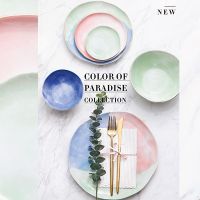 Quality 26cm Irregular Edge Dishwasher Safe Ceramic Soup Platter Plates for sale