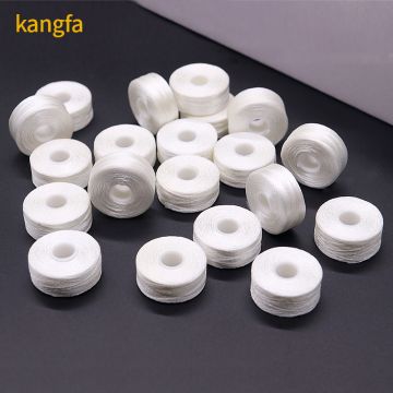 Quality 75D/2 Size L 144pcs/Box High Tenacity Polyester White Black Machine Bobbin for sale