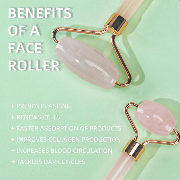 Quality Anti Aging Face Jade Roller Set Rose Quartz Massage Roller for sale