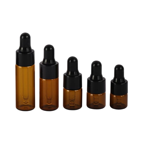 Quality Amber Small Glass Dropper Bottles Customizable Sample Dropper Bottle 1ml 2ml 3ml for sale