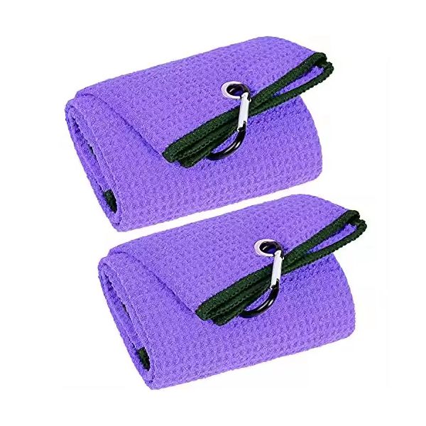 Quality Handy Picks Microfiber Waffle Golf Towel With Carabiner Clip, Waffle Pattern Hook and Loop Fastener the Convenient Golf Cleaning Towel for sale
