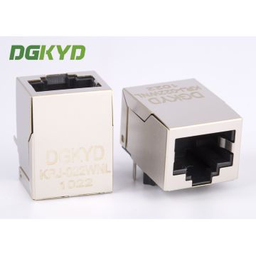 Quality Front Pin Integrated Magnetics RJ45 Modular Jack With Copper Alloy Shell for sale
