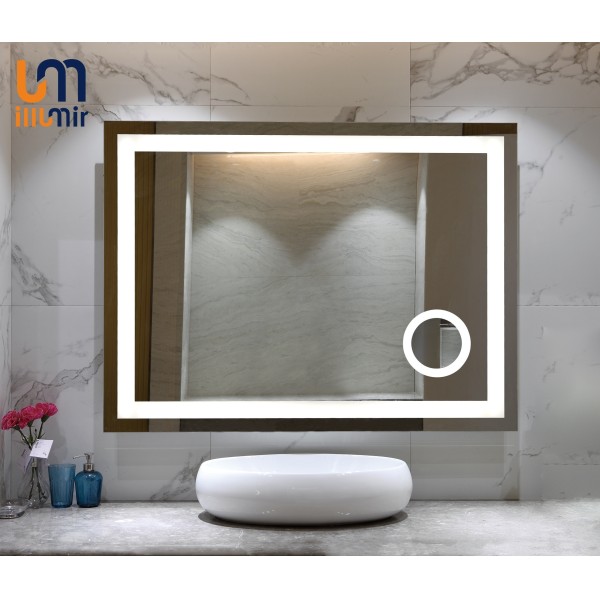Quality Custom Decorative Wall LED Touch Sensor Bathroom Magnifying Vanity Mirror With for sale
