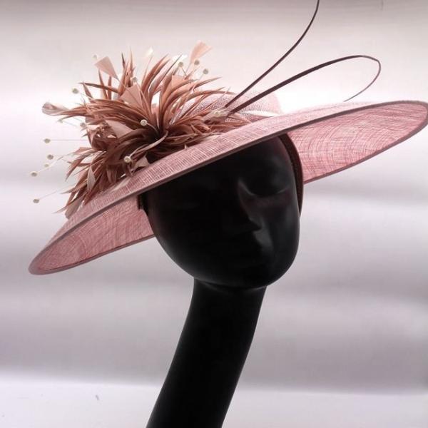 Quality 1 Color Print Method Christmas Party Decoration Sinamay Feather Fascinator Hat for sale