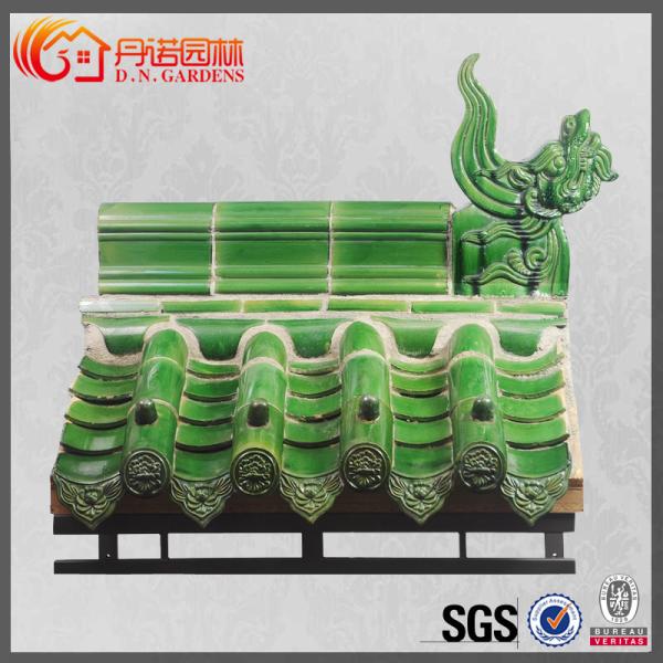 Quality Bauxite Chinese Glazed Roof Tiles Traditional Pagoda House 160mm for sale