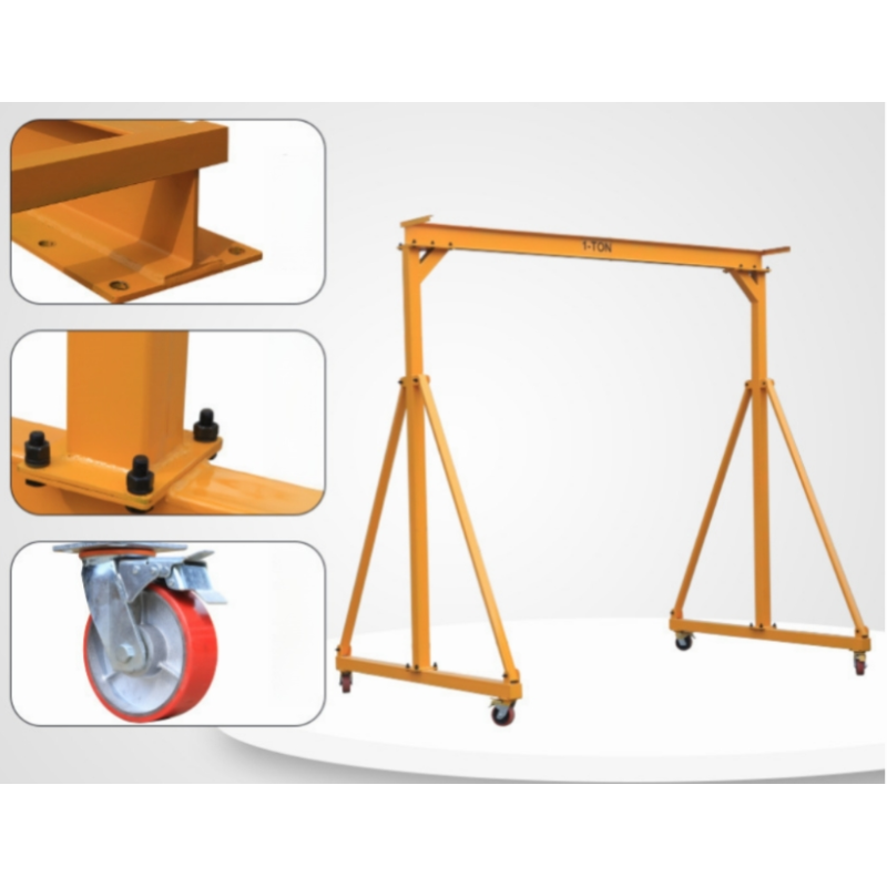 Operational demonstration of manual worm wheel gantry crane in use