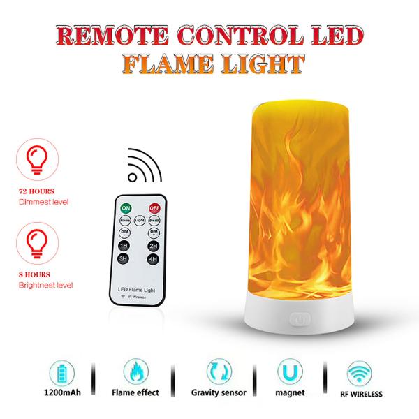 Quality 5W DC5V 1A USB Magnetic Gravity Sensor Led Flame Lamp With IR Remote Control for sale