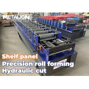 Quality Custom Cut & Bent Shelf Panel Roll Forming Machine 10m/Min 5.5Kw for sale