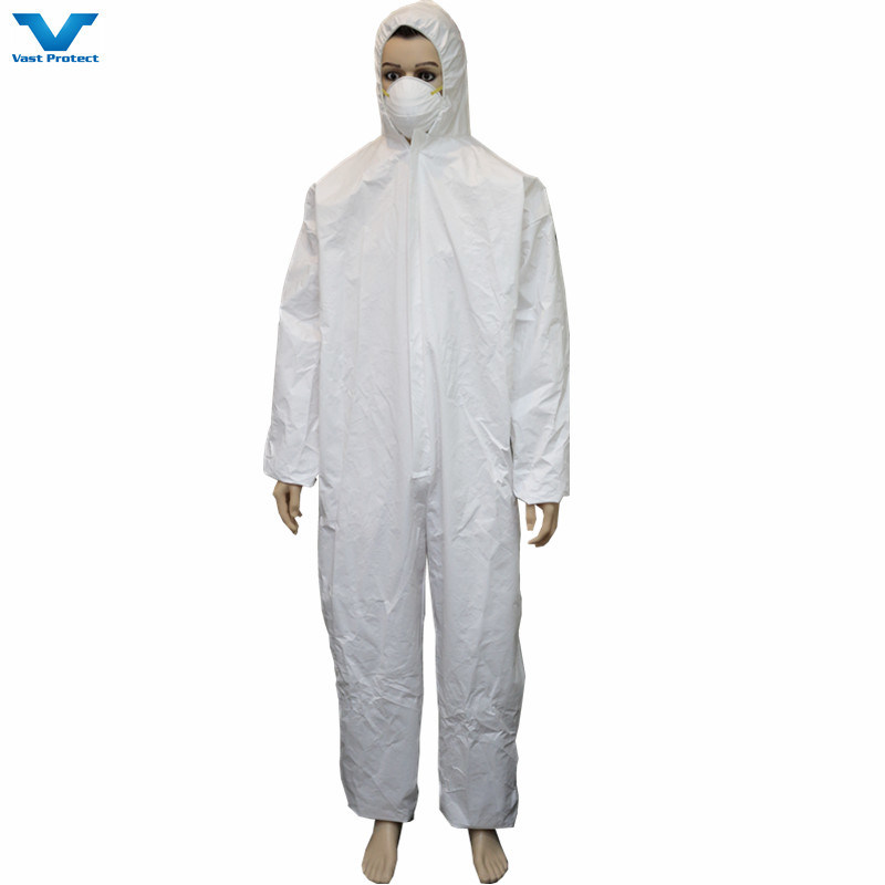 Industrial Safety PPE Protective Clothing Disposable Microporous Coveralls with Bootscover