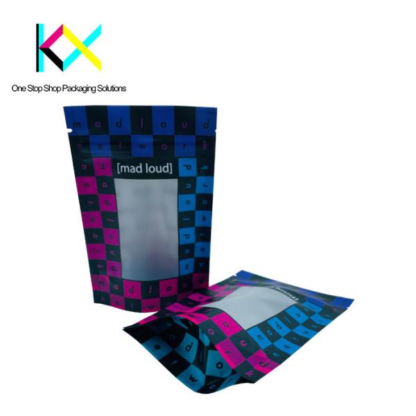 Quality Double Side Digital Printed Packaging Bags Holographic Foil Pouch With Window for sale