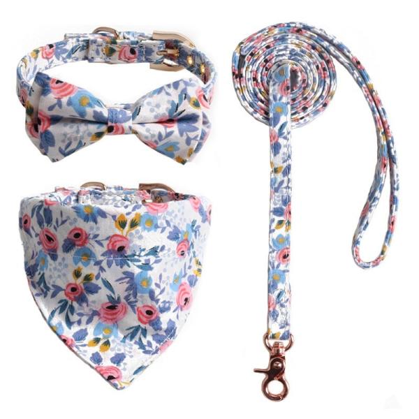 Quality luxurious Collars Triangular Scarves Leashes Dog Sets for sale