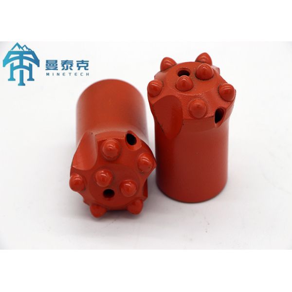 Quality Red 32mm Tapered Button Bit for Granite Rock with 50/55/65mm Skirt Body for sale