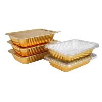 Quality Restaurant Bakery Gold-color Baking Aluminum Foil Tray Container for Food for sale