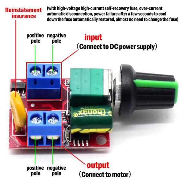 Quality CA-105AS 35V 5A 90W PWM Motor Speed Controller Adjust Board Switch for sale