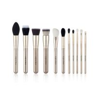 Quality OEM 11pcs Gold Synthetic Makeup Brush Collection for sale
