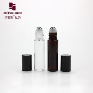 Quality 10ml transparent amber empty plastic PET skin care lip gloss roll on tube for sale