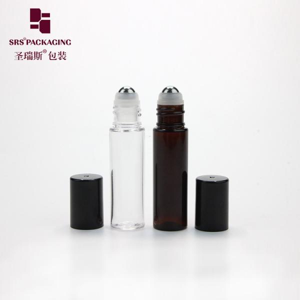 Quality 10ml transparent amber empty plastic PET skin care lip gloss roll on tube for sale