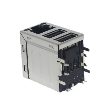 Quality 10/100/1000Base-T USB Modular SMD RJ45 Female Jack Connector for sale