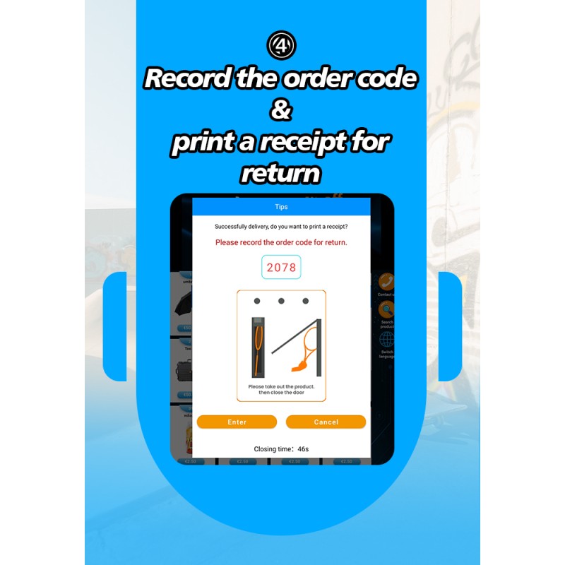 the screen will show a code for you return the product