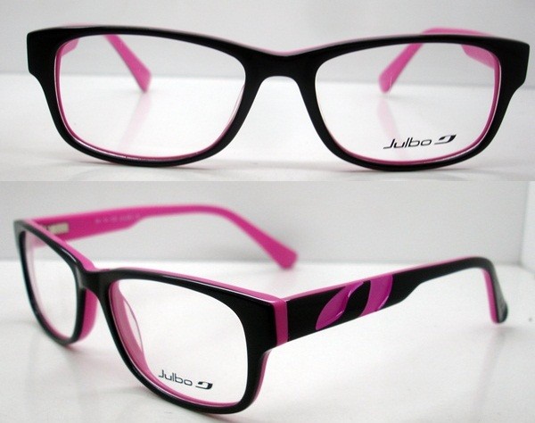 Quality Hand Made Black & Pink Popular Acetate Eyeglasses Frames For Women With Demo Lens for sale