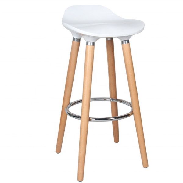 Quality Bar Furniture Solid Wood Leg ABS Plastic Bar Chair for Modern High Stool Furniture for sale