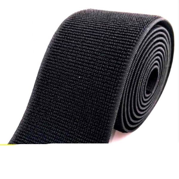 Quality 20MM-300MM Black and White Elastic Loop Hook and Loop Fastener in 100% Nylon for sale