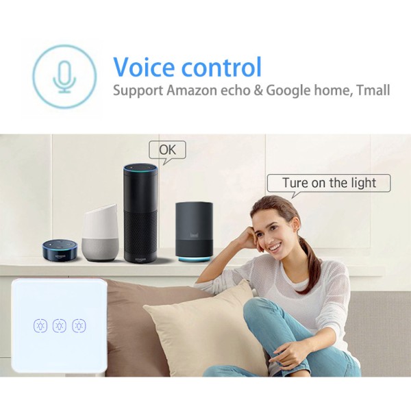 Quality ABS Glass Touch Dimmer Tuya Smart Switch Smart Life APP Control for sale