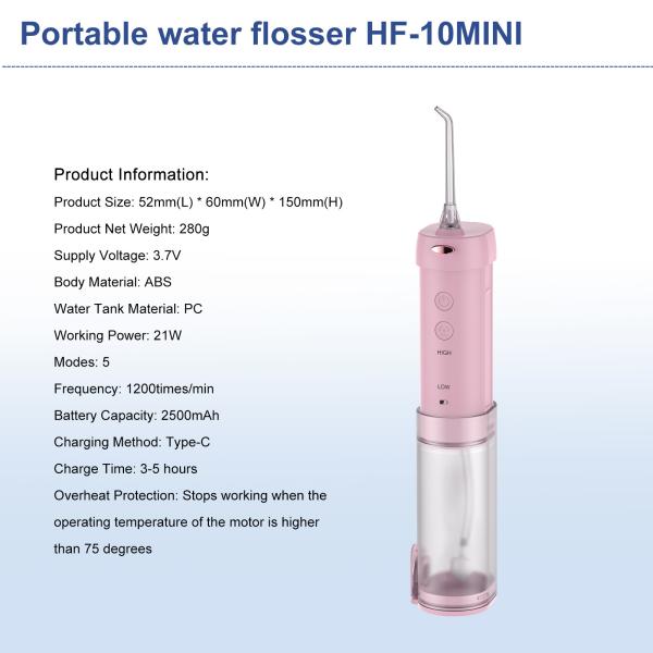 Quality OEM Dentist Recommended Water Flosser 5 Modes Cordless ABS Material for sale