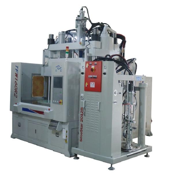 Quality 160 Ton Low Workbench LSR Silicone Vertical Rotary Injection Molding Machine for sale
