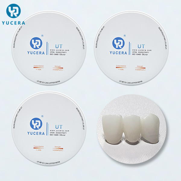 Quality High Strength 800 MPa Yucera UT Dental Zirconia Blank for sale