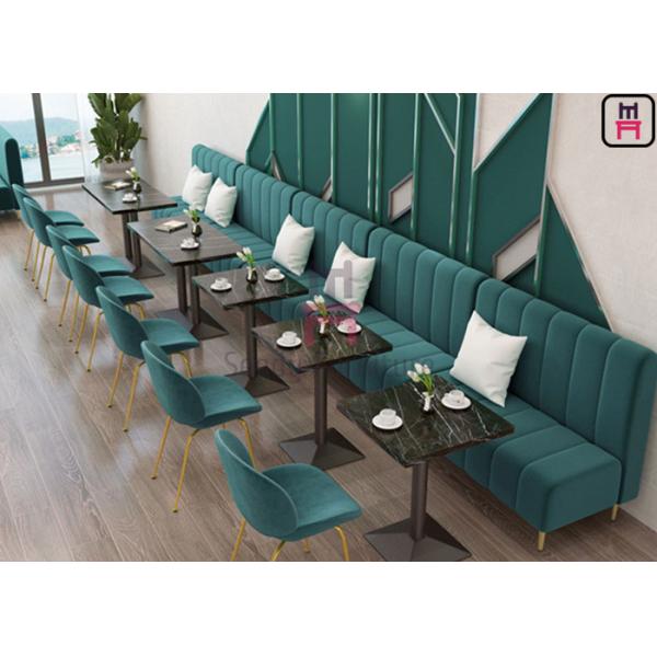 Quality Wood frame Green Velvet 0.7cbm Upholstered Booth Seating for sale