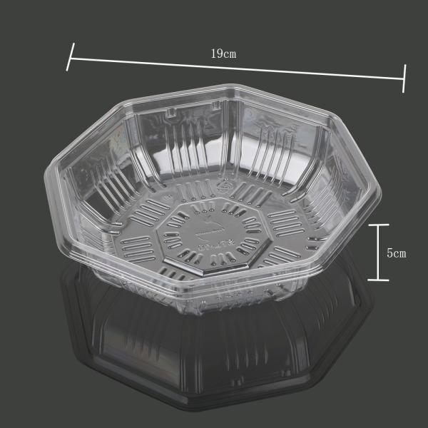 Quality Clear Octagonal 19*19*5cm Disposable Fruit Tray for sale