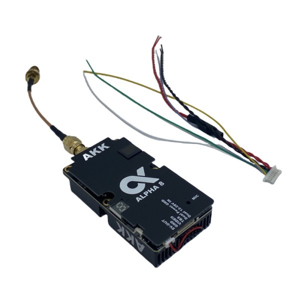 Quality AKK 8W VTX Alpha8 Wireless Video Transmitter 80CH 5.8G 8W 5W 3W 1W Power Support Smart Audio for sale