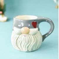 Quality Custom Christmas Ceramic Mug with 3D Santa Design Cartoon Style and Customized for sale