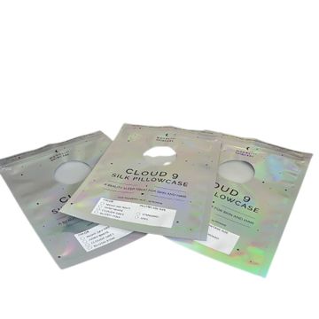 Quality Mylar Holographic Stand Up Pouch Packaging Three Side Seal Bags With Zipper for sale