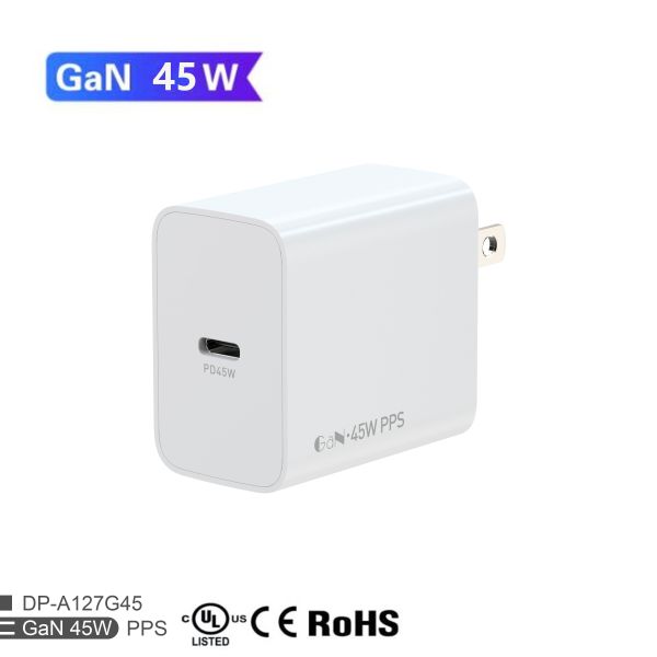 Quality Private Mold 45W GaN USB-C Wall Charger For MacBook Pro/Air IPad Pro Galaxy S23 for sale