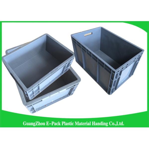 Quality Standard WarehouseEuro Stacking Containers Moving Storage Grey Light Weight for sale