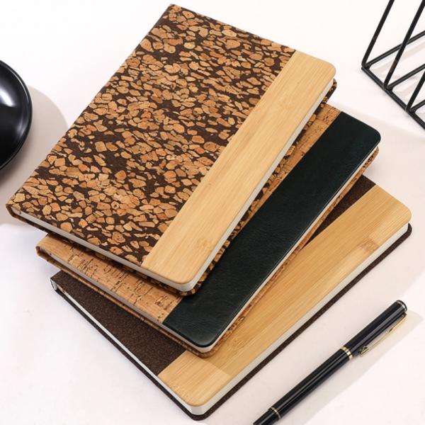Quality Creative Gift A5 Eco-friendly Coffee Grounds Cork Bamboo Splicing Cover Notebook for sale