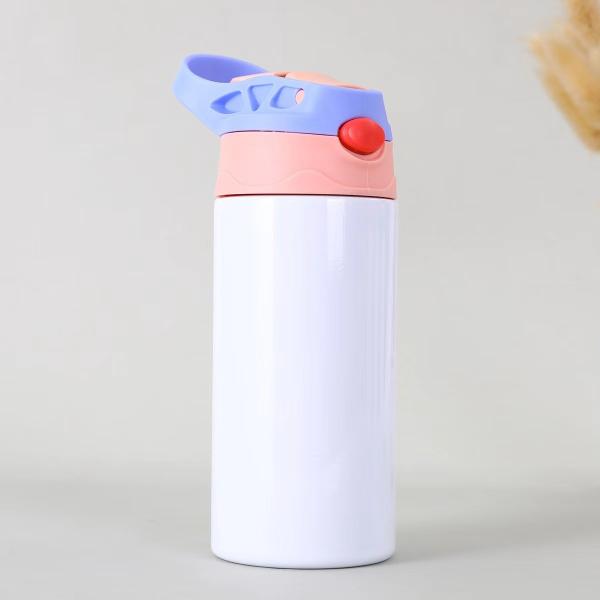 Quality Kids Sublimation Tumbler With Lid And Straw 12 Oz Kids Sublimation Water Bottles Stainless Steel Sublimation Cups For DIY Insulated Tumbler Heat Press Print for sale