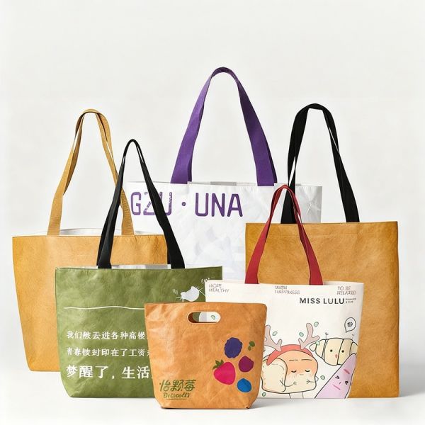 Quality Carrying Washable Paper Backpack Simple Design Brown Kraft Paper Backpack for sale