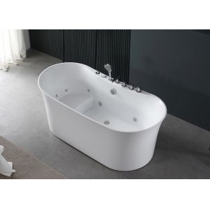 Quality Oval Freestanding Acrylic Massage Bathtub Single Person Enjoyment for sale