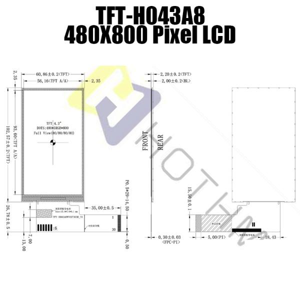 Quality 4.3 Inch TFT Display With MIPI DSI Interface ST7701S Driver Chip for sale