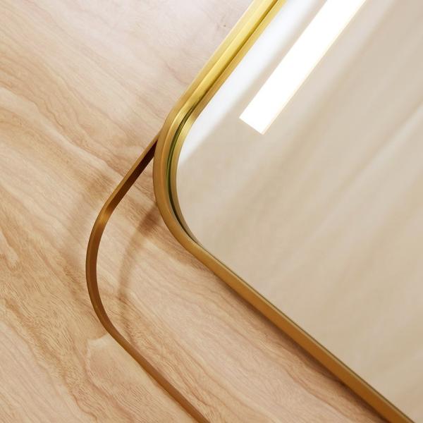 Quality Rust Resistant LED Lighted Metal Framed Bathroom Wall Mirror with Round Corner for sale