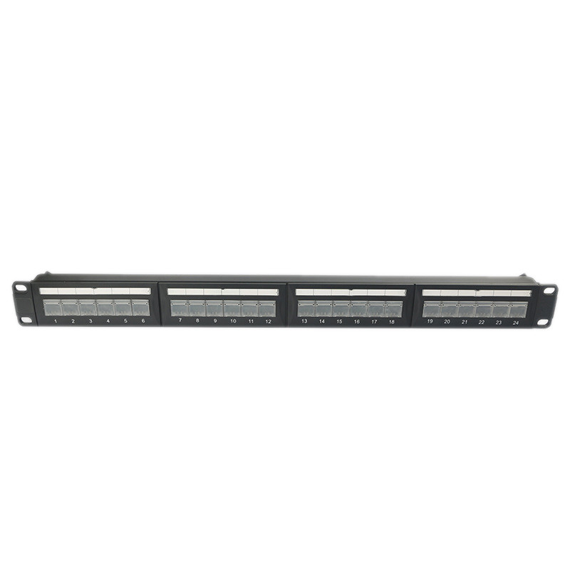Quality 1U 24 Port Keystone Unshielded Patch Panel Keystone RJ45 DustProof for sale