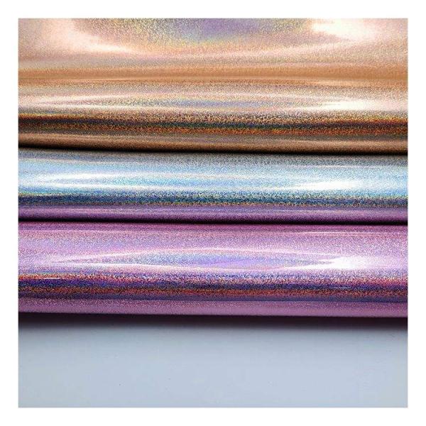 Quality Pu Holographic Leather Little Grain Embossed Synthetic Artificial Faux Shoes for sale