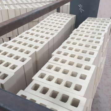 Quality Cream Yellow Five Holes Large Hollow Blocks , Hollow Clay Brick Compressive for sale
